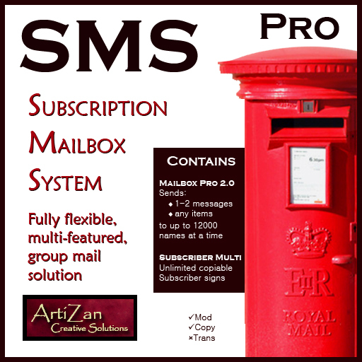Second Life Marketplace - SMS Pro - Subscription Mailbox System Pro